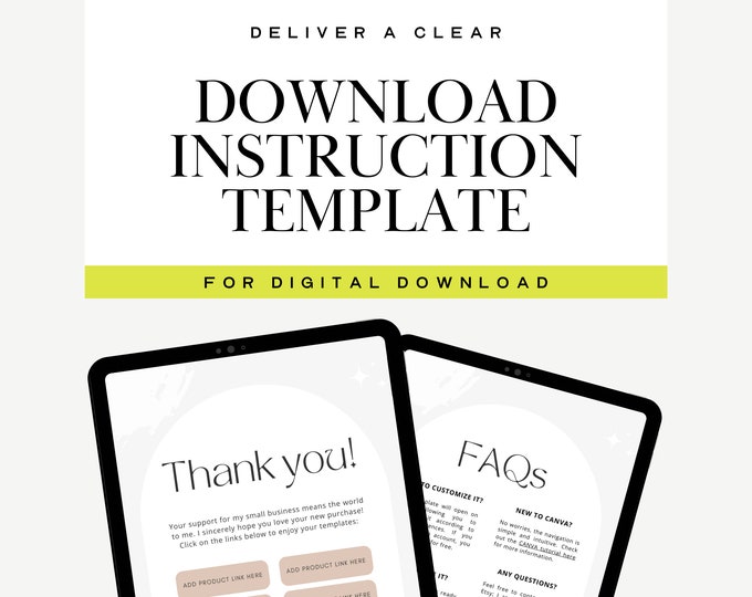 Canva Digital Download Instructions, Download Instruction Template for ...