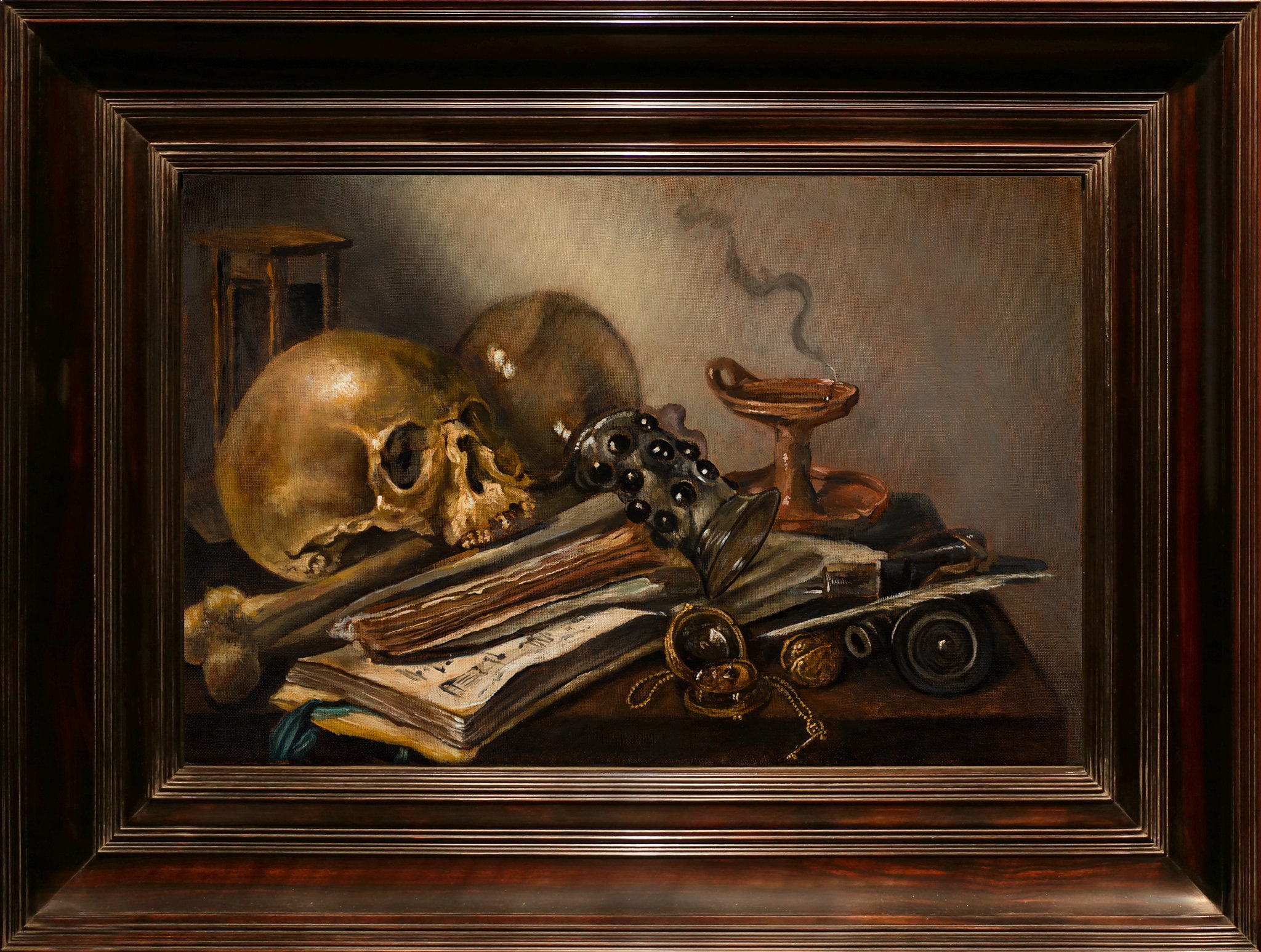 VANITAS STILL LIFE Handmade Oil Painting on Linen Canvas Based on ...