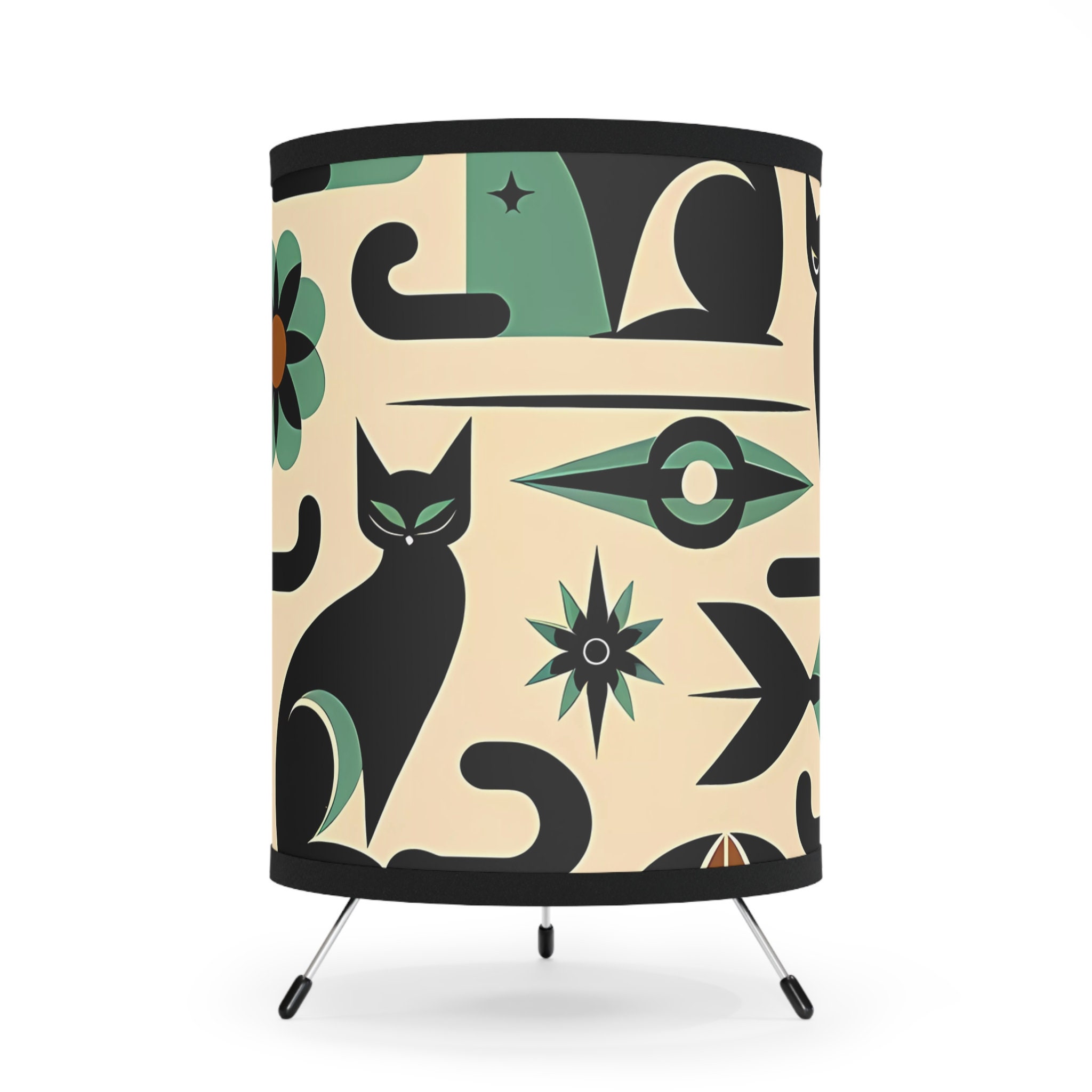 Mid-century Modern Black Cat Lamp Atomic Cat Modern Home Decor ...