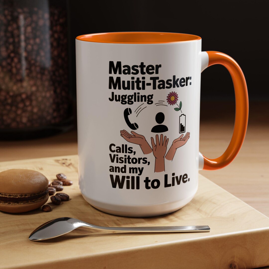 Master Multi Tasker Mug Funny Receptionist Coffee Cup Sarcastic Front ...