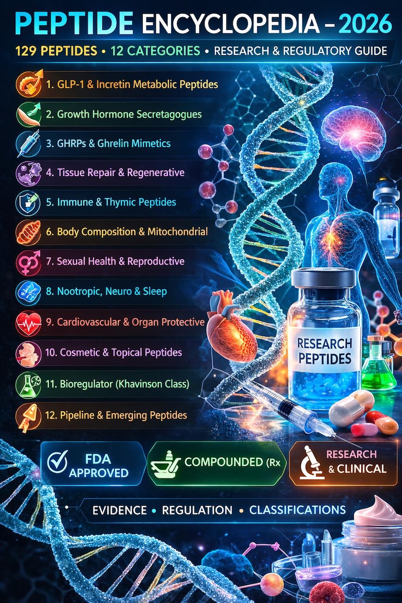 Peptide Encyclopedia 2026 Research Guide 129 Peptides GLP1 Growth ...