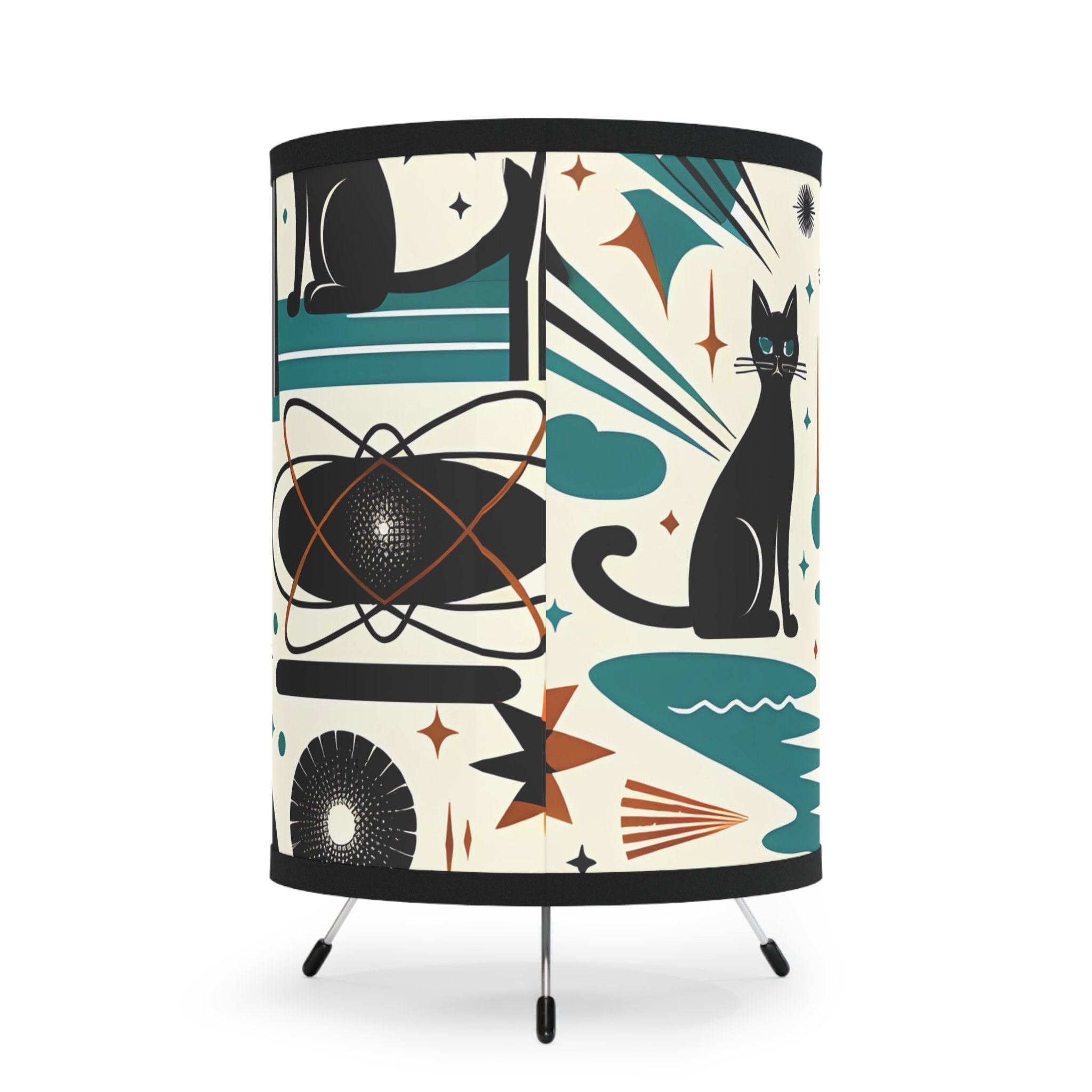 Mid-century Modern Black Cat Lamp Atomic Cat Modern Home Decor ...