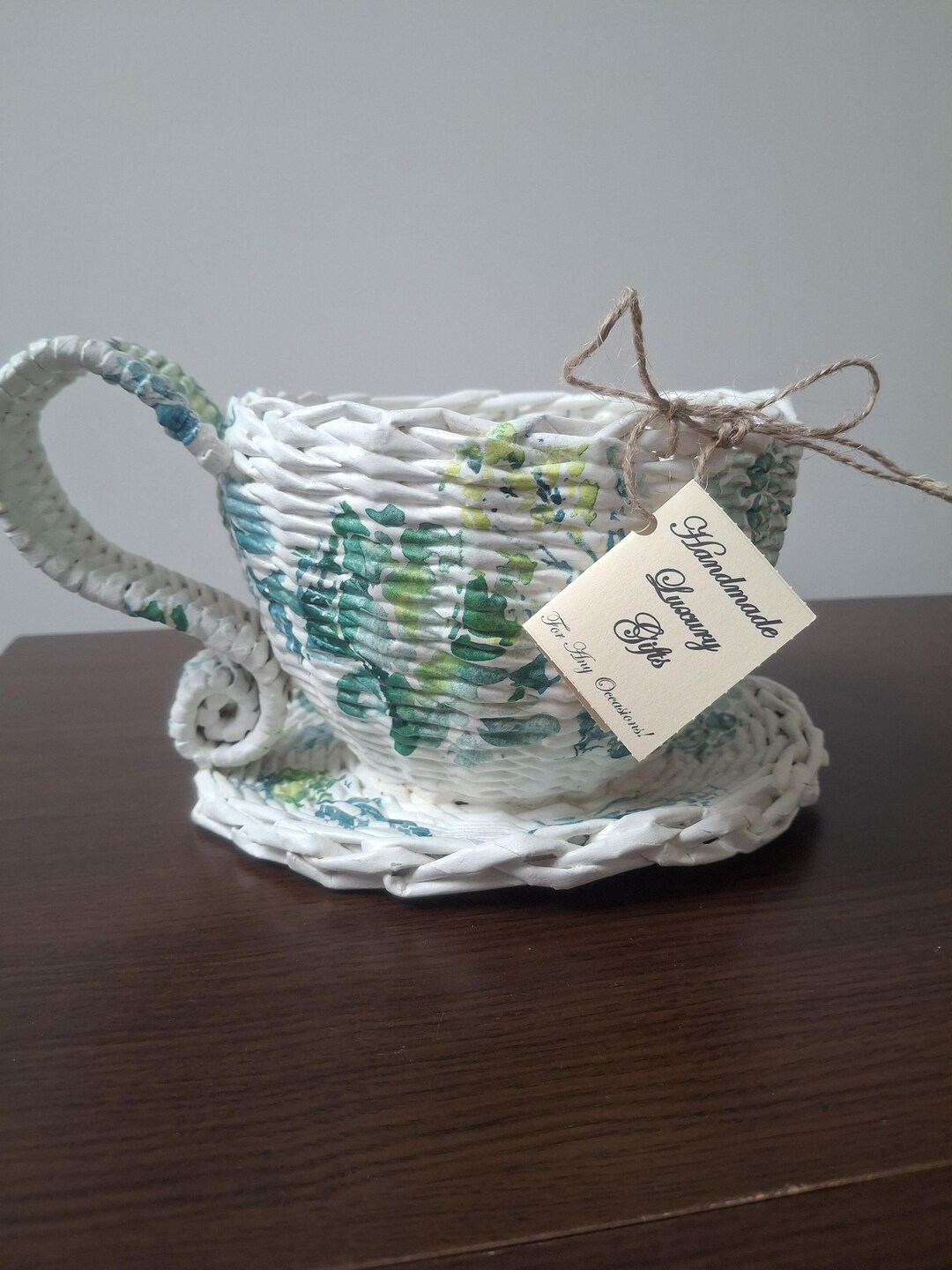 Tea Cup Basket Dimension Height-13cm Width With Plate 24cm - Etsy