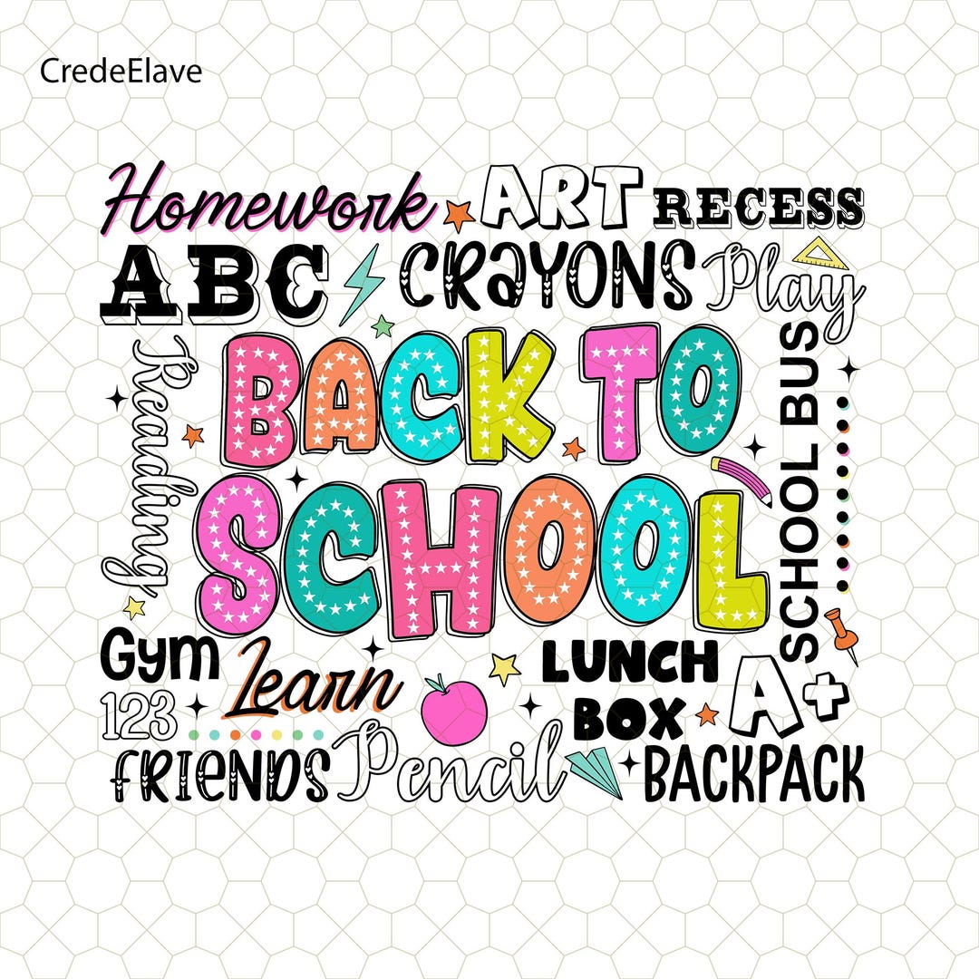 Back to School Typograph Png, Teacher Team Png, First Day of School Png ...