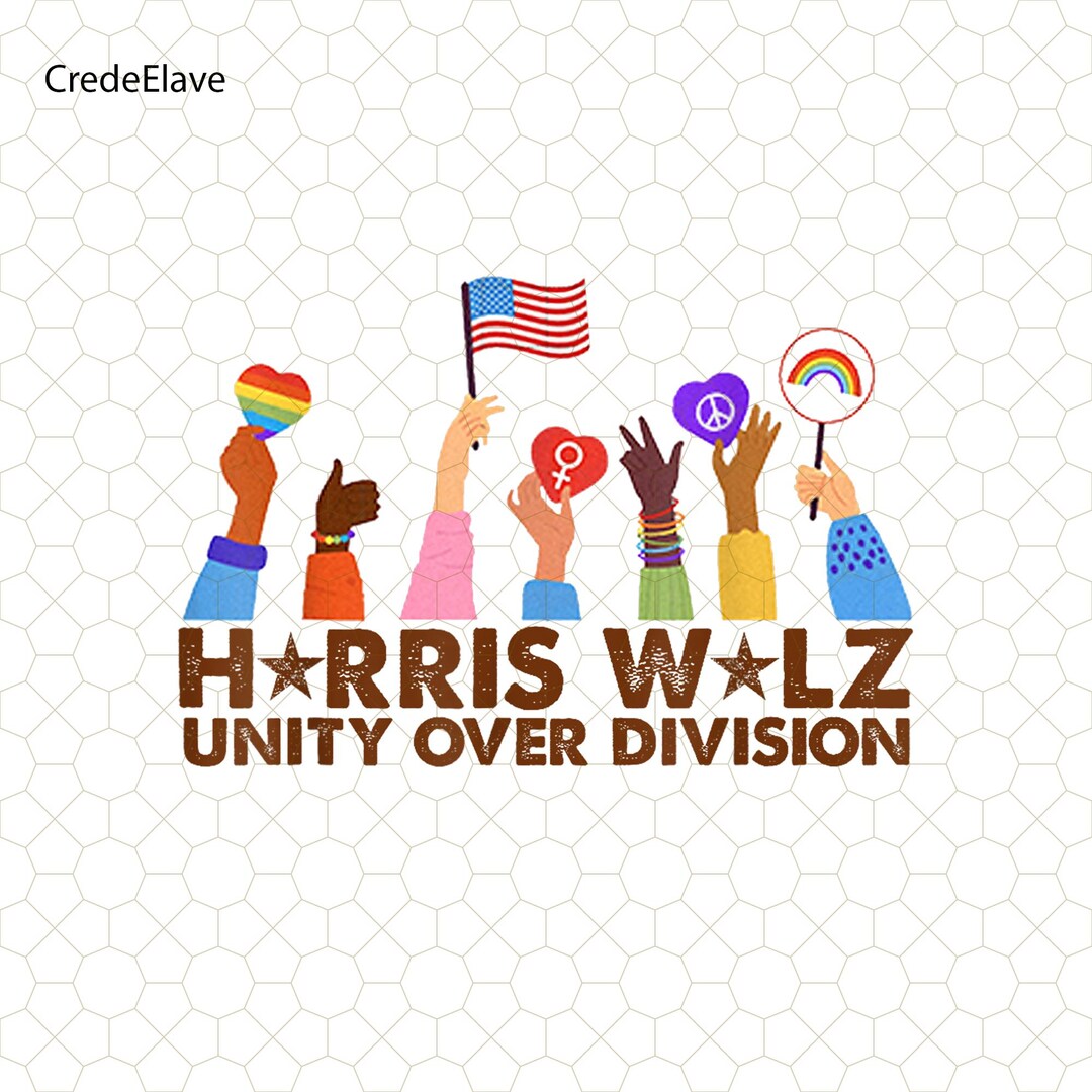 Harris Walz Unity Over Division Png, Kamala Harris Tim Walz 2024 Png ...