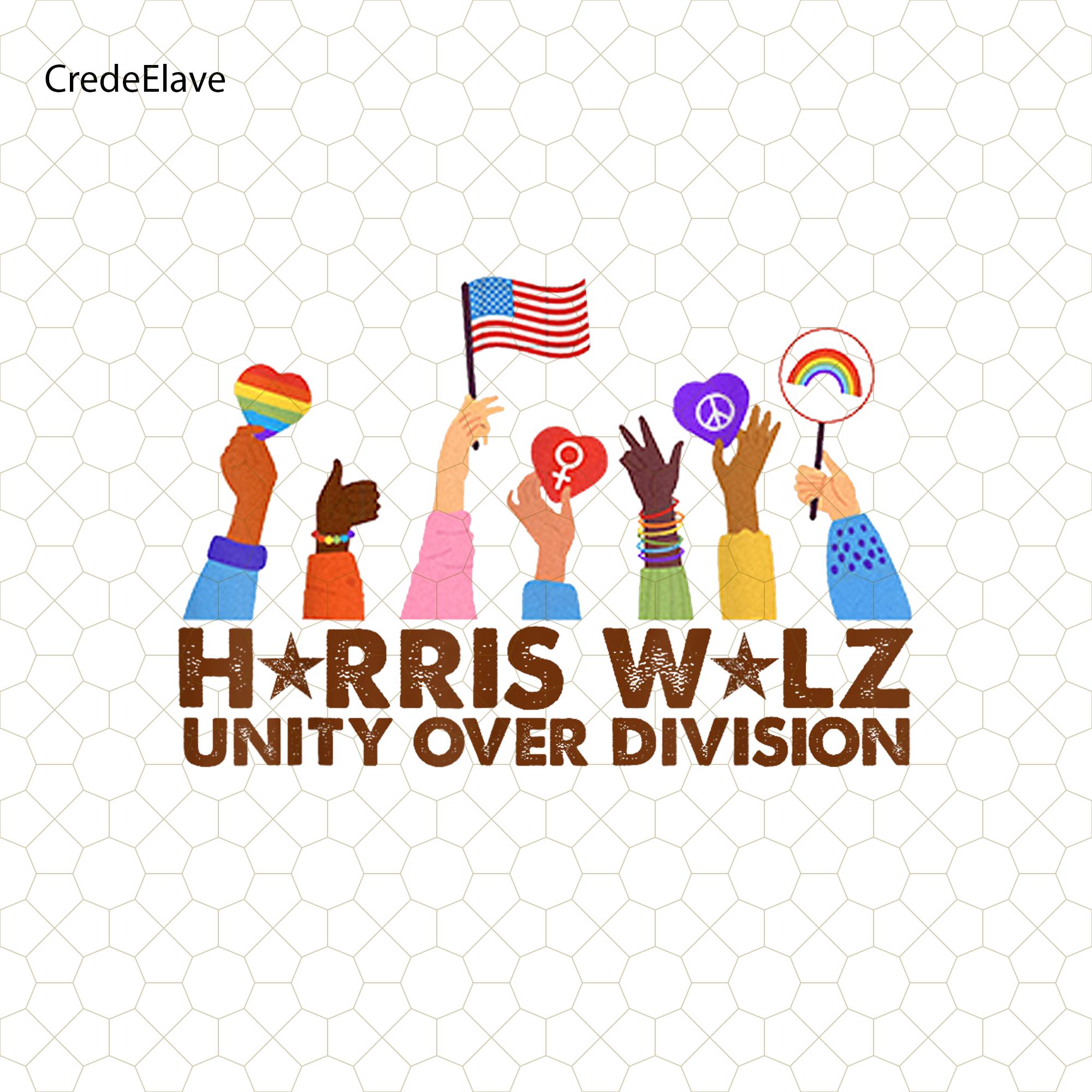 Harris Walz Unity Over Division Png, Kamala Harris Tim Walz 2024 Png ...