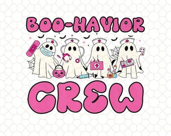 Behavior Analyst Halloween ABA Png, Cute Ghost Boo-havior Crew Png ...