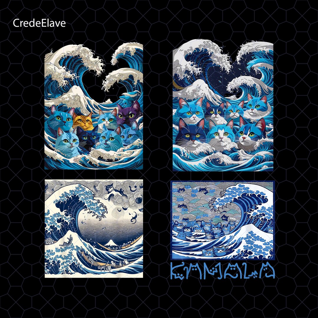 Blue Cats Wave for Kamala Bundle Png, Funny Childless Cat Lady Png ...