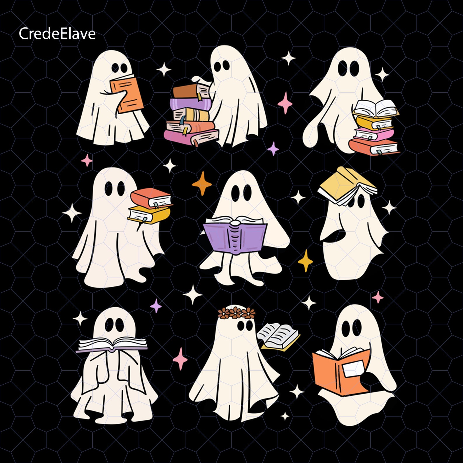 Ghost Halloween Png, Ghost Books Png, Teacher Halloween Png, Read More Boook Png, Trick or Teach ...