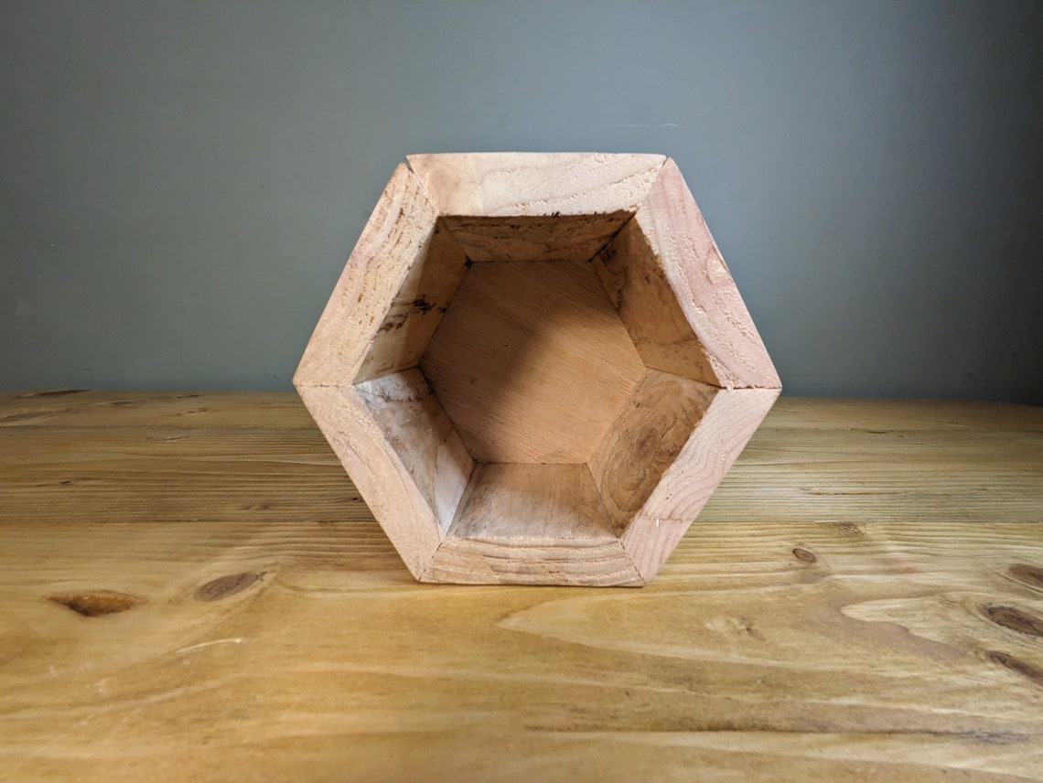 Hexagon Wooden Planter / Pot - Etsy