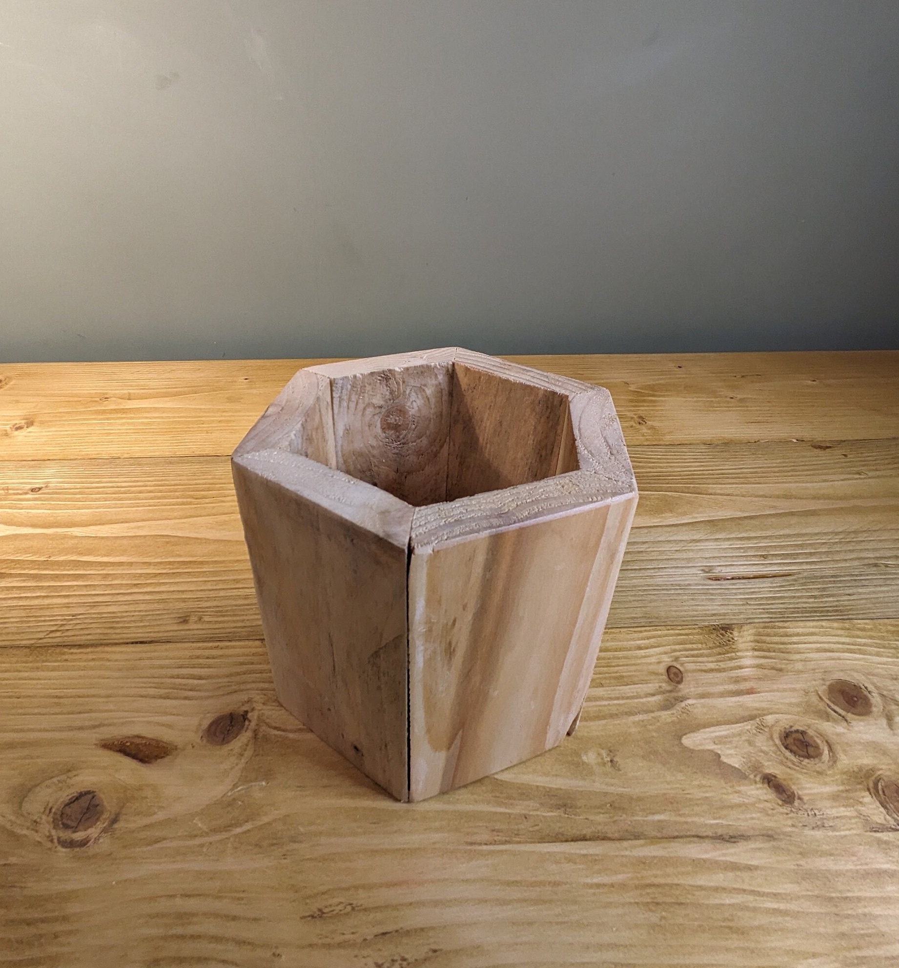 Hexagon Wooden Planter / Pot - Etsy