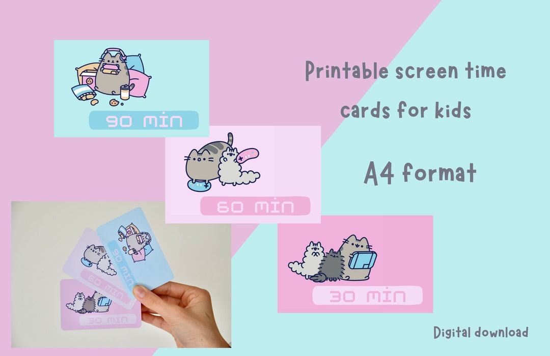 10 Printable Screen Time Cards Panda Screen Time Cards Printable Screen ...