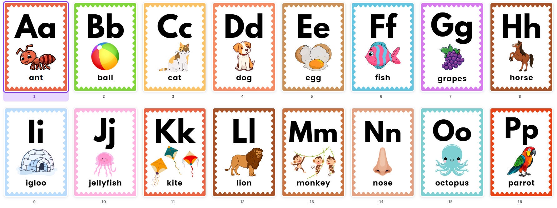 Printable Alphabets Flashcards A5 - Etsy