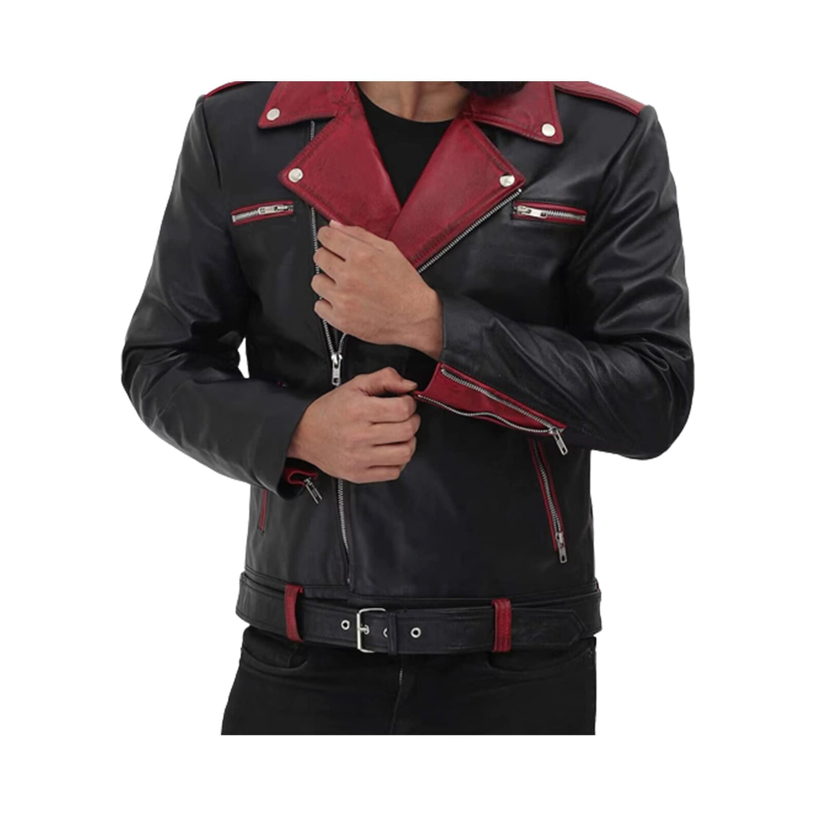 Red and Black Devil Leather Jacket, Black & Red Fashion Leather Jacket ...
