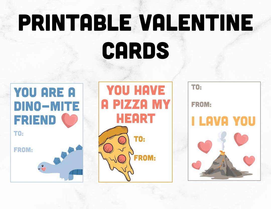 Printable Valentine's Cards for Class - Etsy