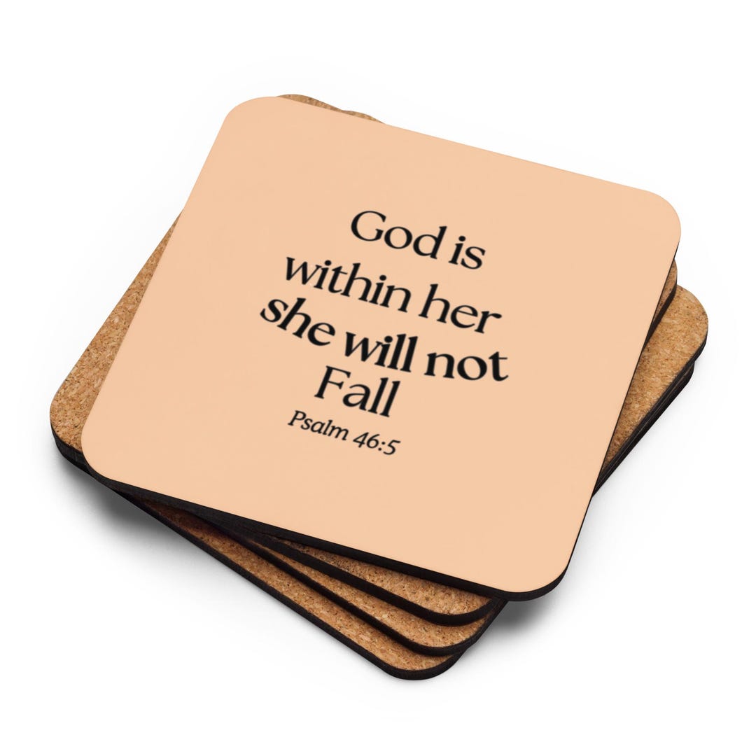 Cute Bible Verse Coaster psalm 46:5 - Etsy