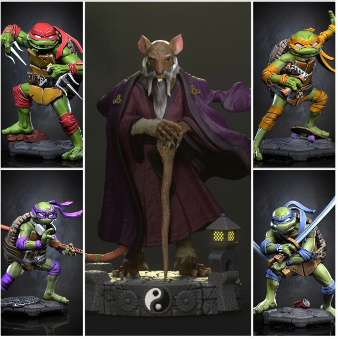 Pack 5 TMNT Stl high Quality STL 3D Digital Printing STL File for 3D ...