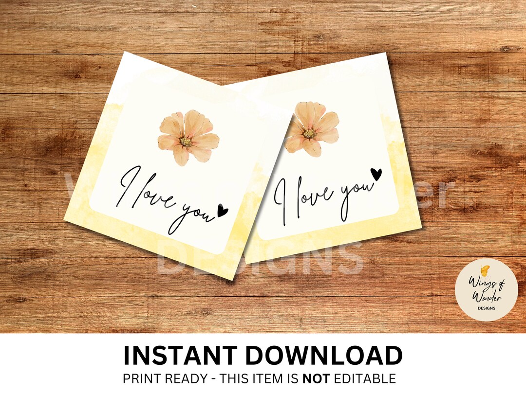 Printable Valentine Gift Tag Valentines Day I Love You Tag 2 Inches by ...
