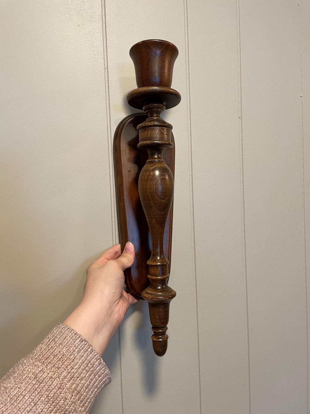 Dark Wood Candlestick Wall Sconce Charles Lester’s Made in South ...