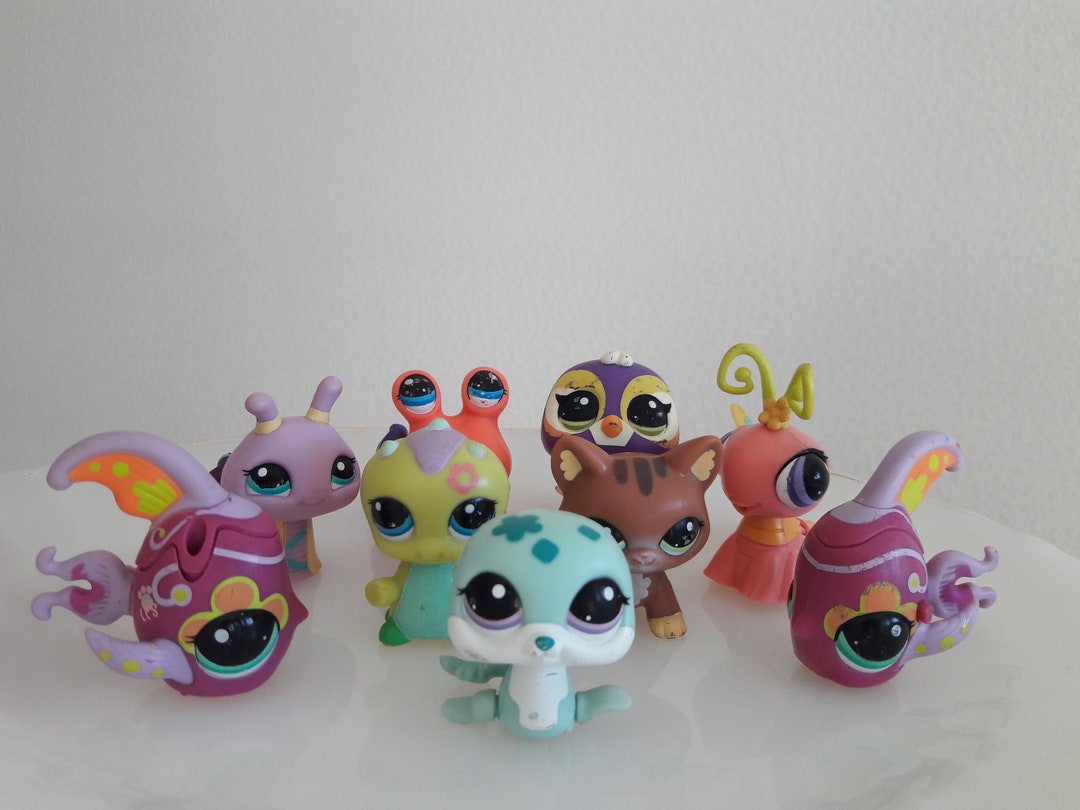 Vintage Hasbro Littlest Pet Shop Set of 9 Walkable LPS Caterpillar 2312 ...