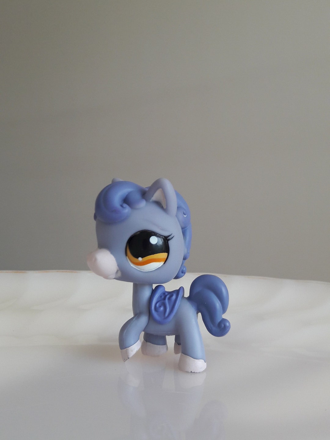 Vintage 2007 Hasbro Littlest Pet Shop Blue Horse #1114 Rare Authentic ...