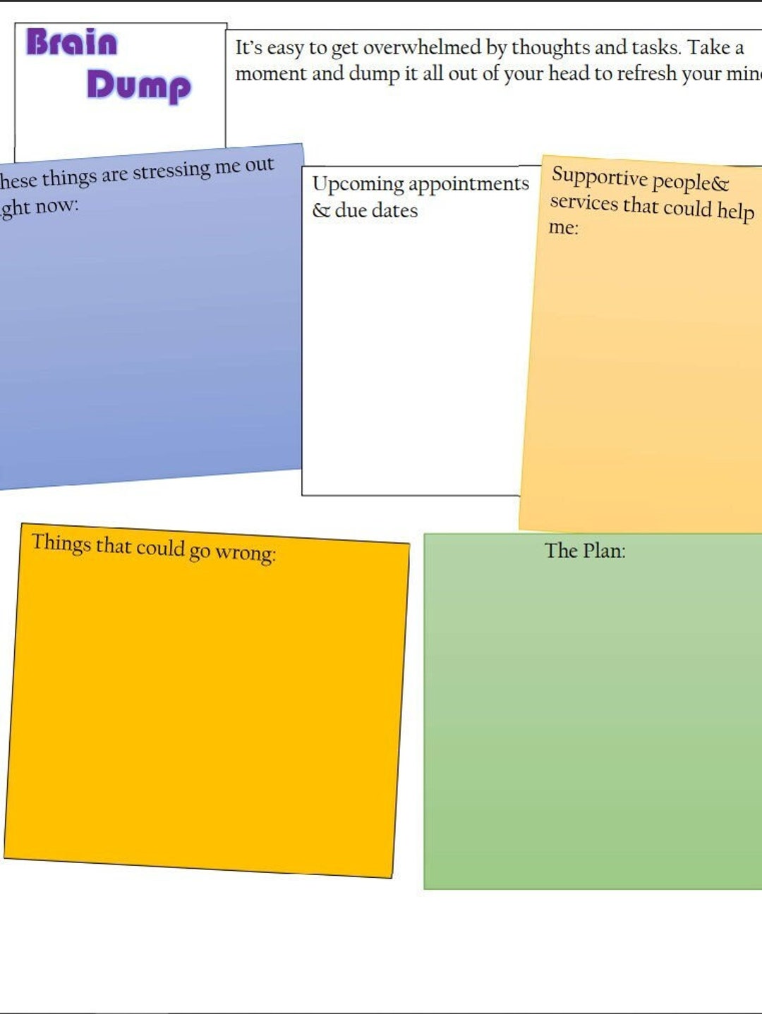 Brain Dump Printable - Etsy