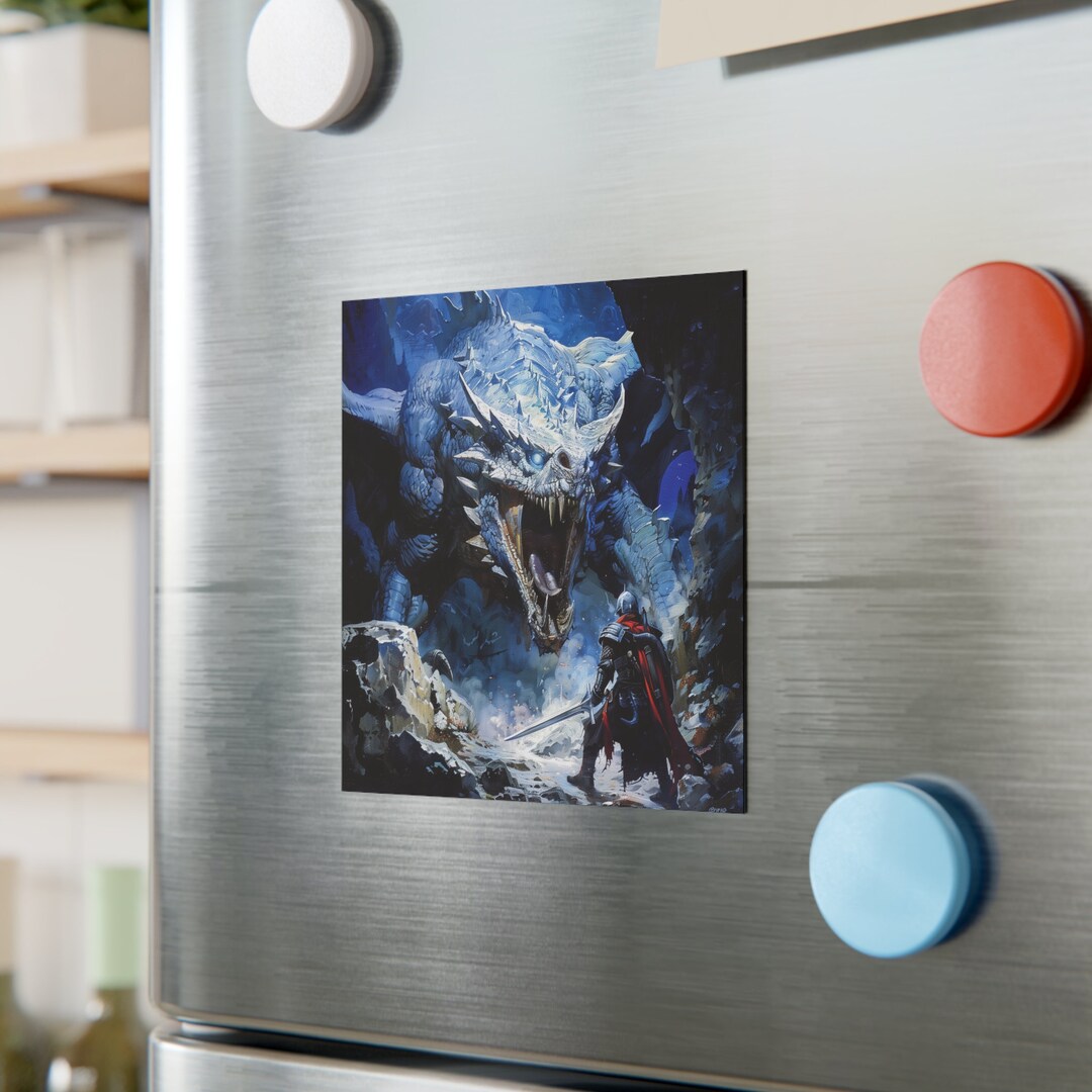 Dnd Square Magnet, Dungeons and Dragons Magnet, Blue Dragon Magnet - Etsy