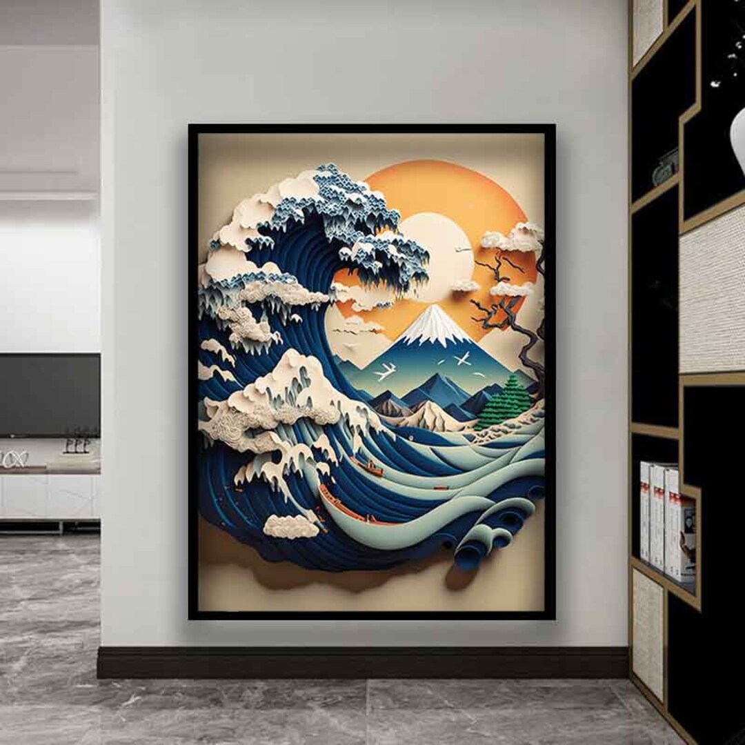 The Great Wave off Kanagawa Hokusai Canvas Print, Ukiyoe Japanese Art ...