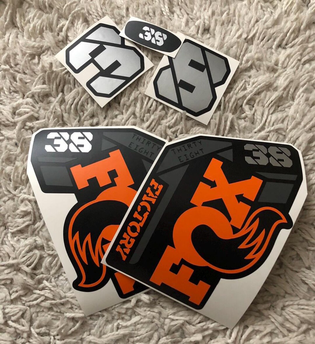 Custom Fox 38 Factory Decal Kit Orange/silver/dark Grey/black - Etsy