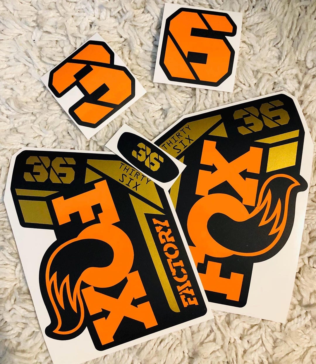 Custom Fox 36 Factory Decal Kit - Kashima Gold/orange/black - Etsy