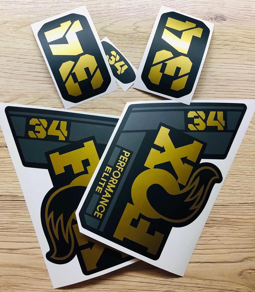 Custom Fox 34 Performance Elite Decal Kit Kashima Gold/dark Grey/black ...