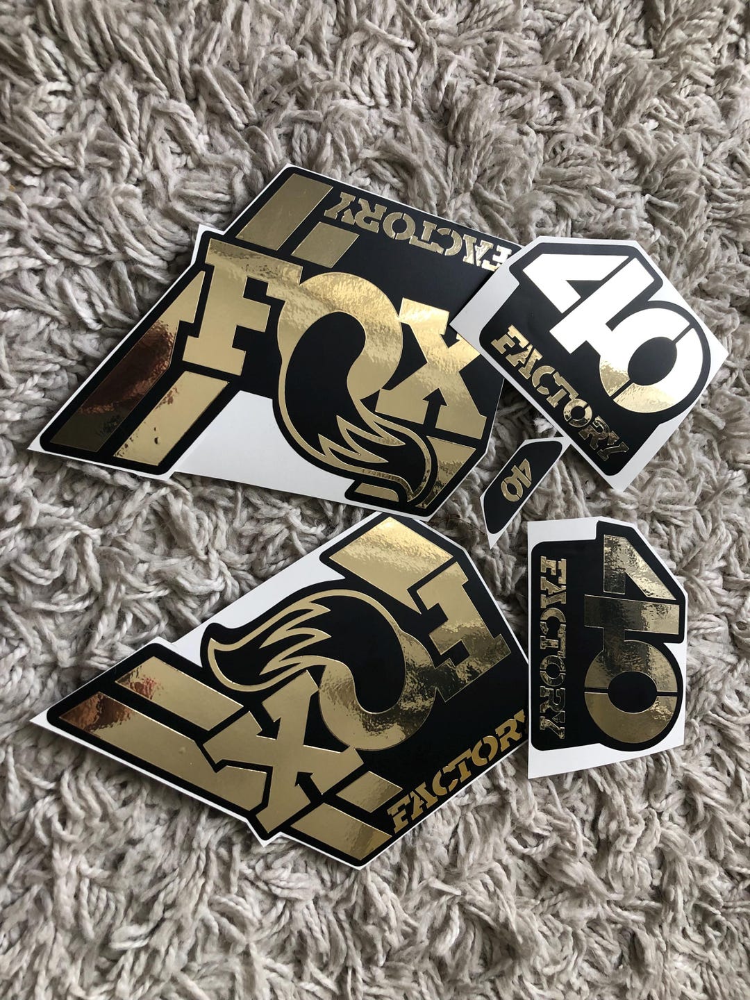 Custom Fox 40 Factory Decal Kit - Mirror Chrome Gold/black - Etsy