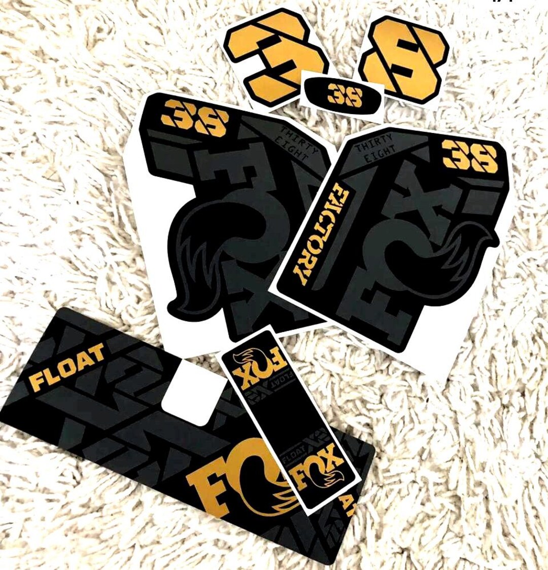 Custom Fox 38 Factory & Float X2 Decal Kit Kashima Gold/dark Grey/black ...