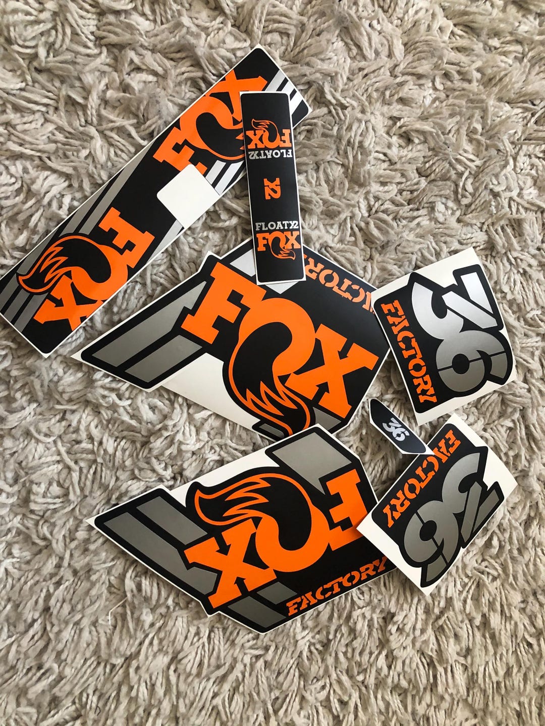 Custom Fox 36 Factory & Float X2 Decal Kit - Fluo Neon Orange/matt ...