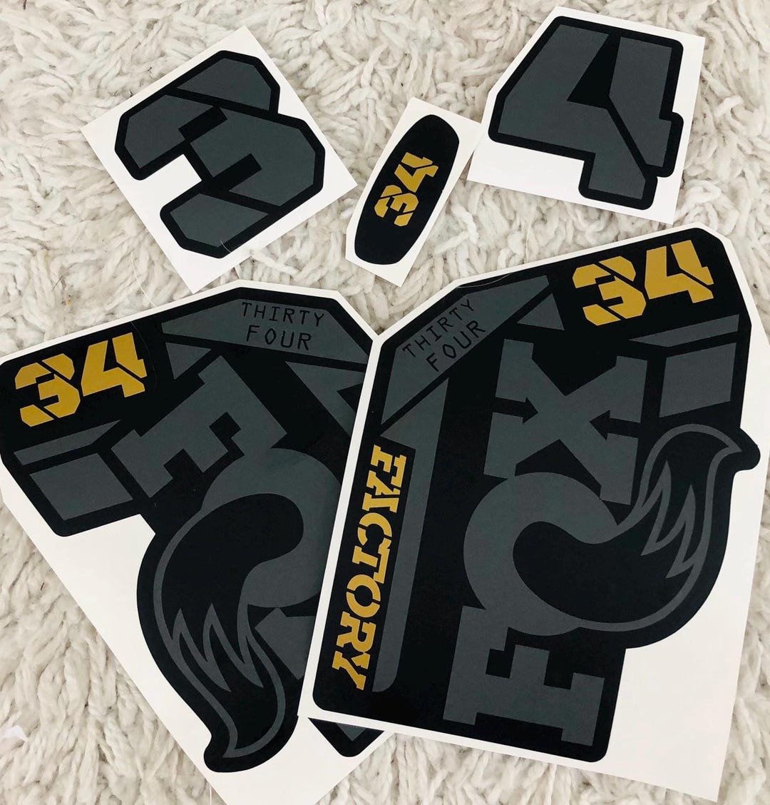 Custom Fox 34 Factory Decal Kit - Kashima Gold/dark Grey/black - Etsy