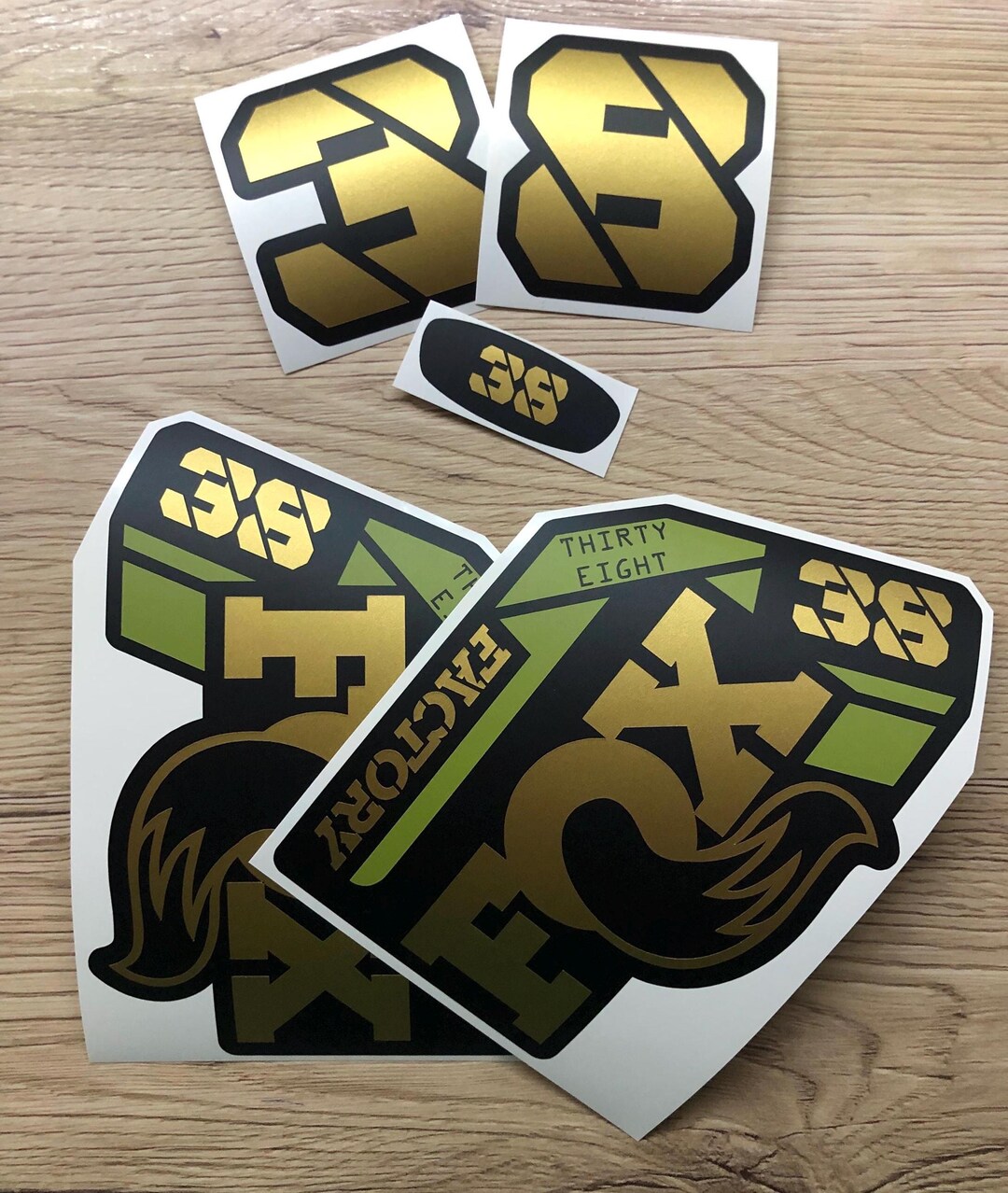 Custom Fox 38 Factory Decal Kit Oliv Green/kashima Gold/black - Etsy