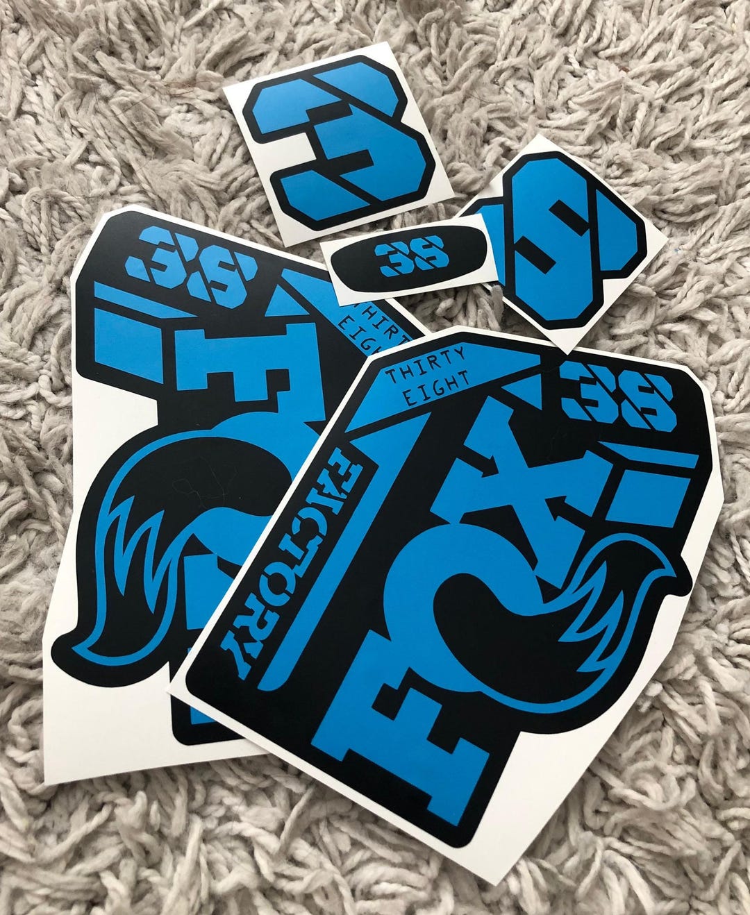 Custom Fox 38 Factory Decal Kit - Blue/black - Etsy
