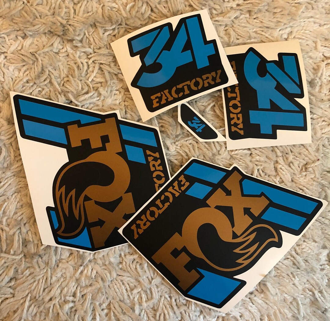 Custom Fox 34 Factory Decal Kit - Copper/blue/black - Etsy