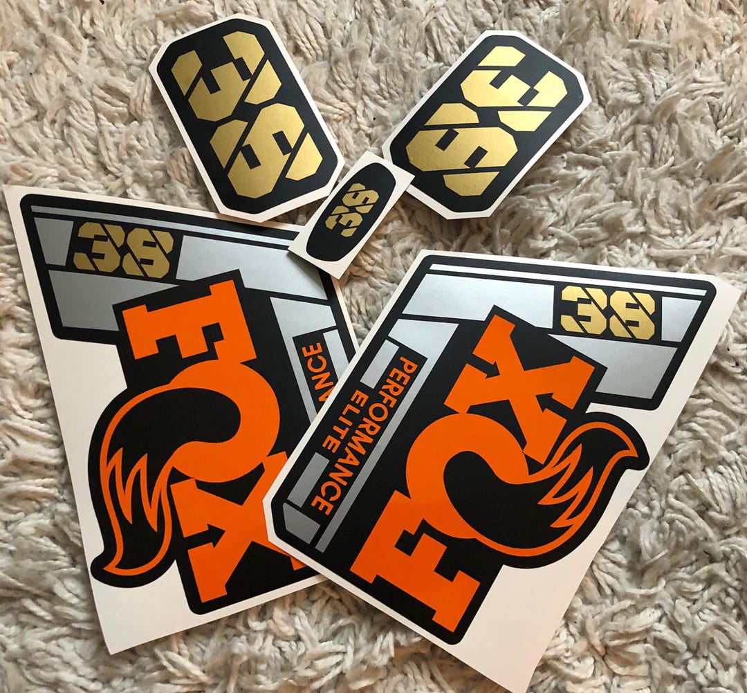 Custom Fox 38 Performance Elite Decal Kit - Kashima Gold/orange/silver ...