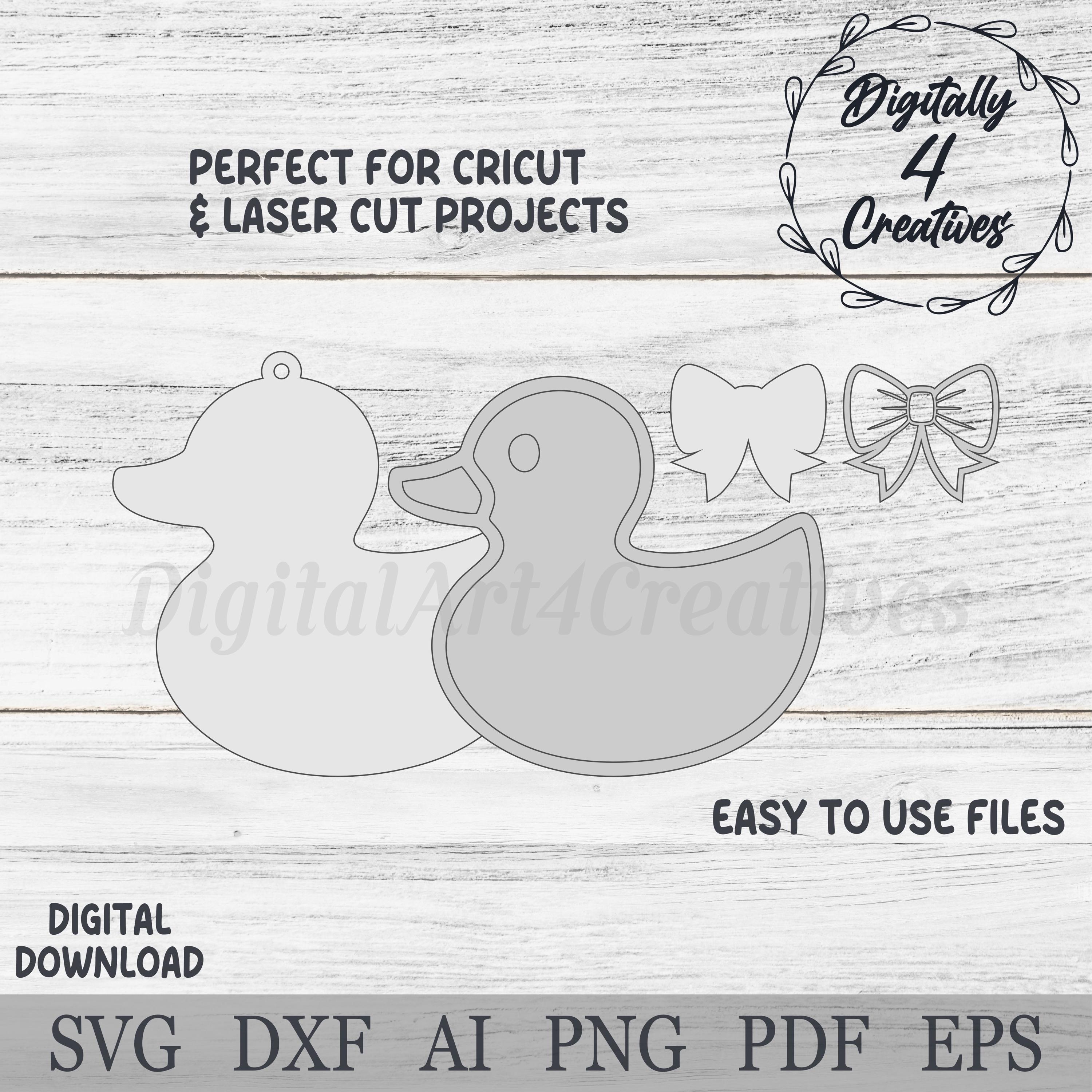 Easter Duck Name Tag | Laser Cut File | SVG Template | Wood Gift Tag ...