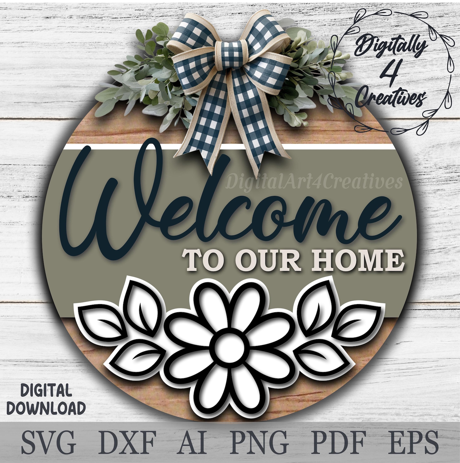 Boho Flower Welcome Sign | Laser Cut File | SVG Template DXF File ...