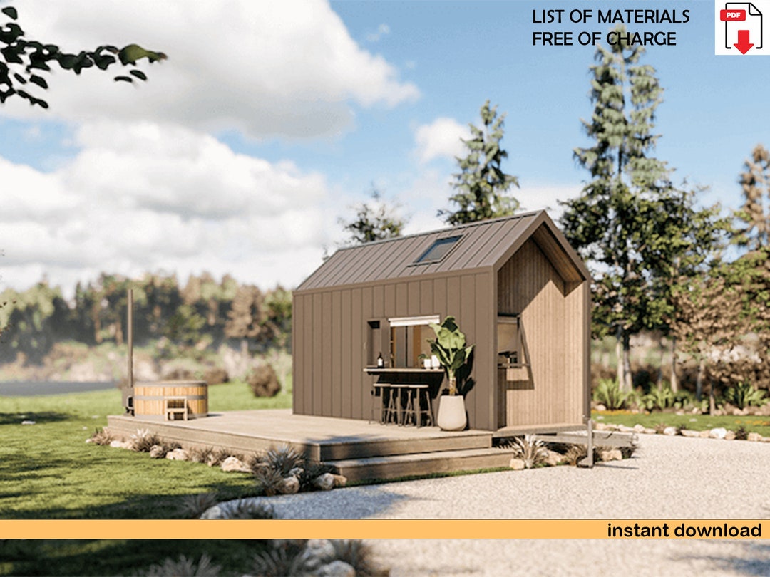 Modern Cabin House Plans,10x18, Cottage Floor Plans ,1 Bedroom. Small ...