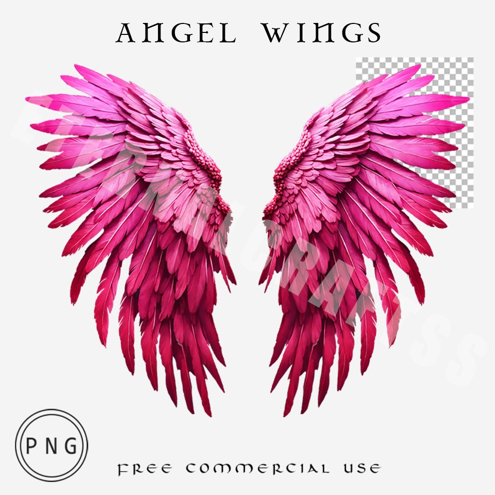 Pink Angel Wings Clip Art , Angel Wings Memorial Png, Image Files ...