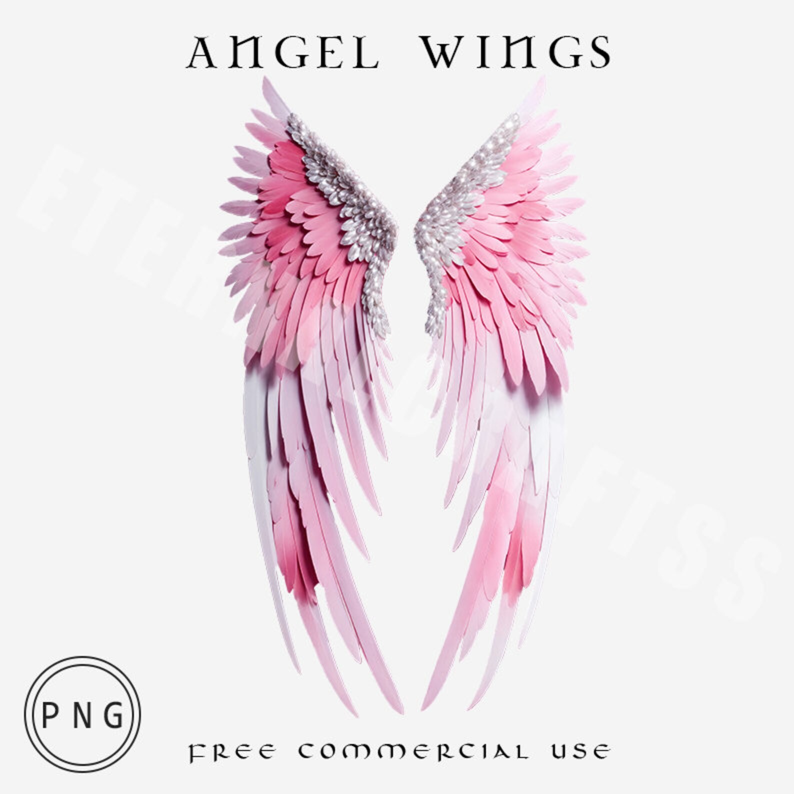 Pink Angel Wings Png, Digital Download, Image Files, Feathered Wings ...