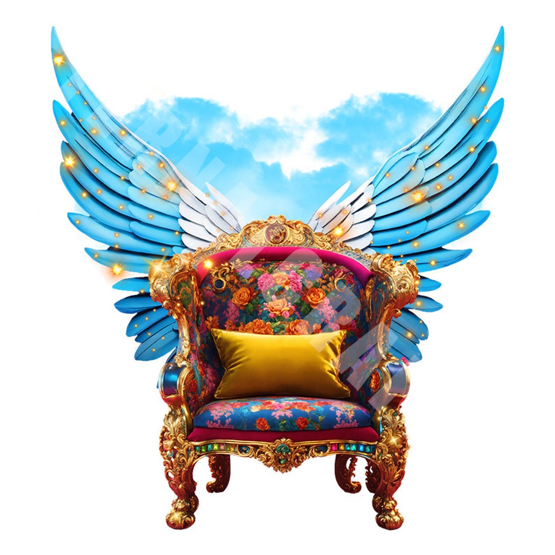 Blue Chair Heavens Png ,angel Wings Memorial, Angel Wings Throne ...