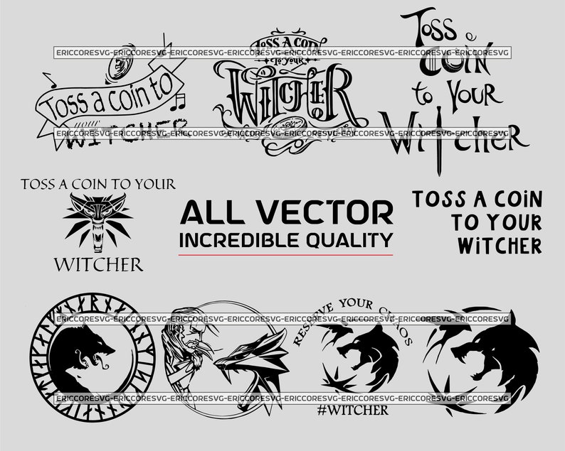 Witcher Svg Bundle Pack, Geralt of Rivia Svg, Witcher Svg, Silhouette ...