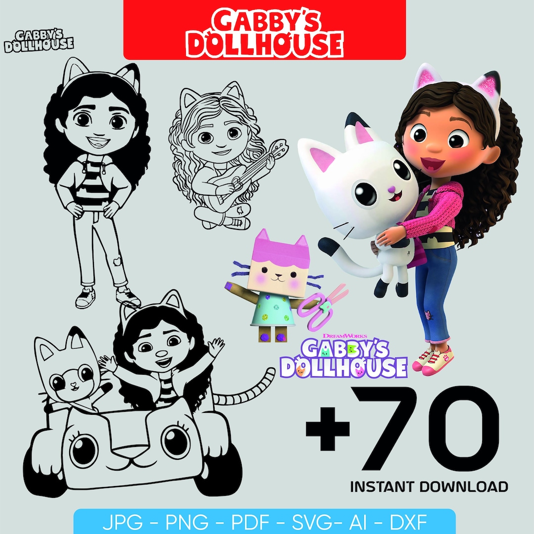 Gabby Dollhouse SVG, Gabby Dollhouse Digital Art, Gabby and Friends SVG ...