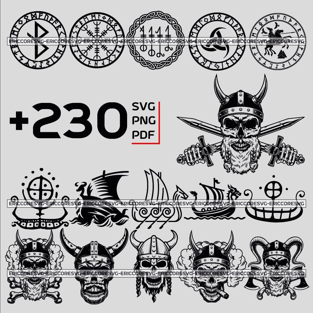 230 Viking SVG Bundle Norse Mythology & Nordic Designs for Crafts - Etsy
