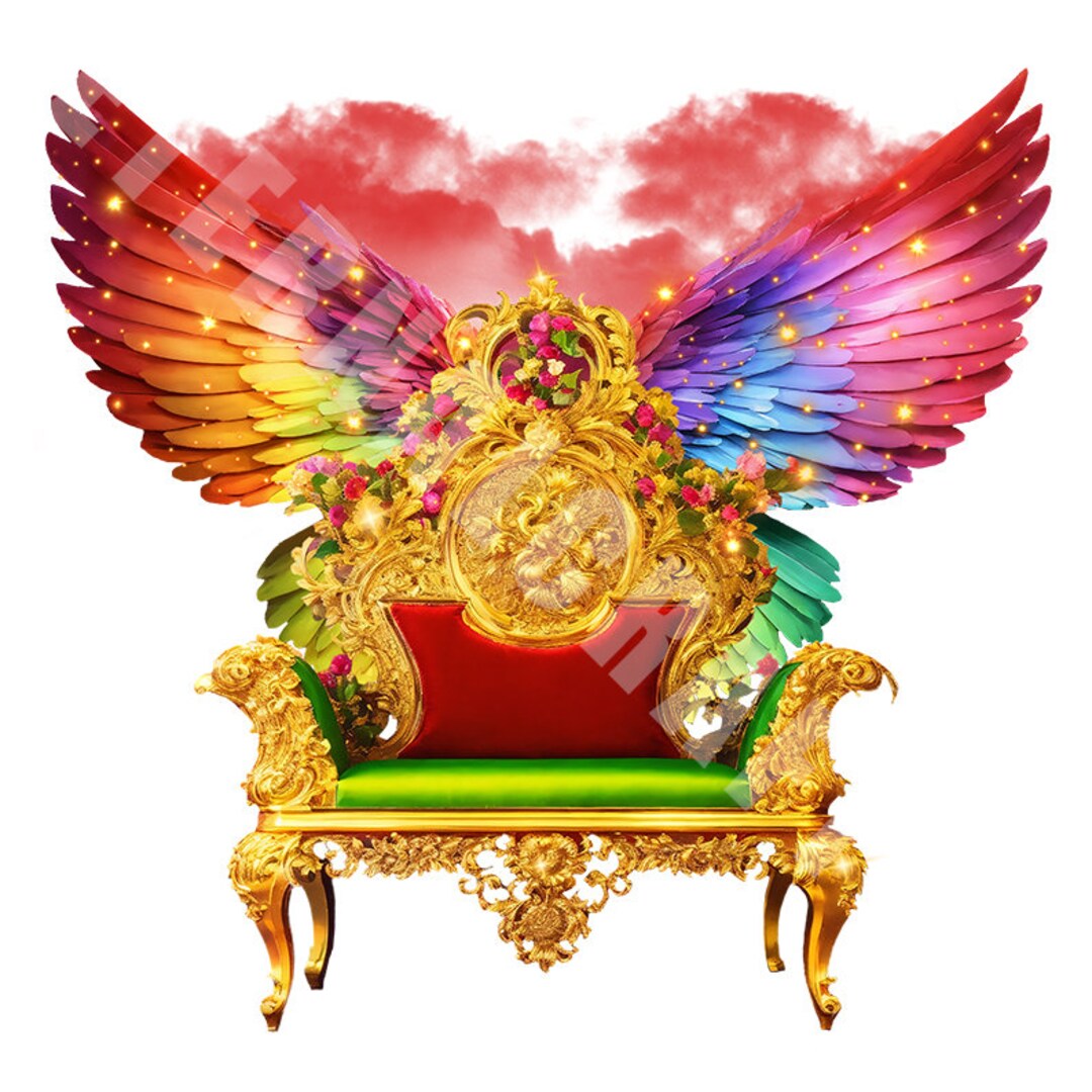 Red Chair Heavens Png ,angel Wings Memorial, Angel Wings Throne ...