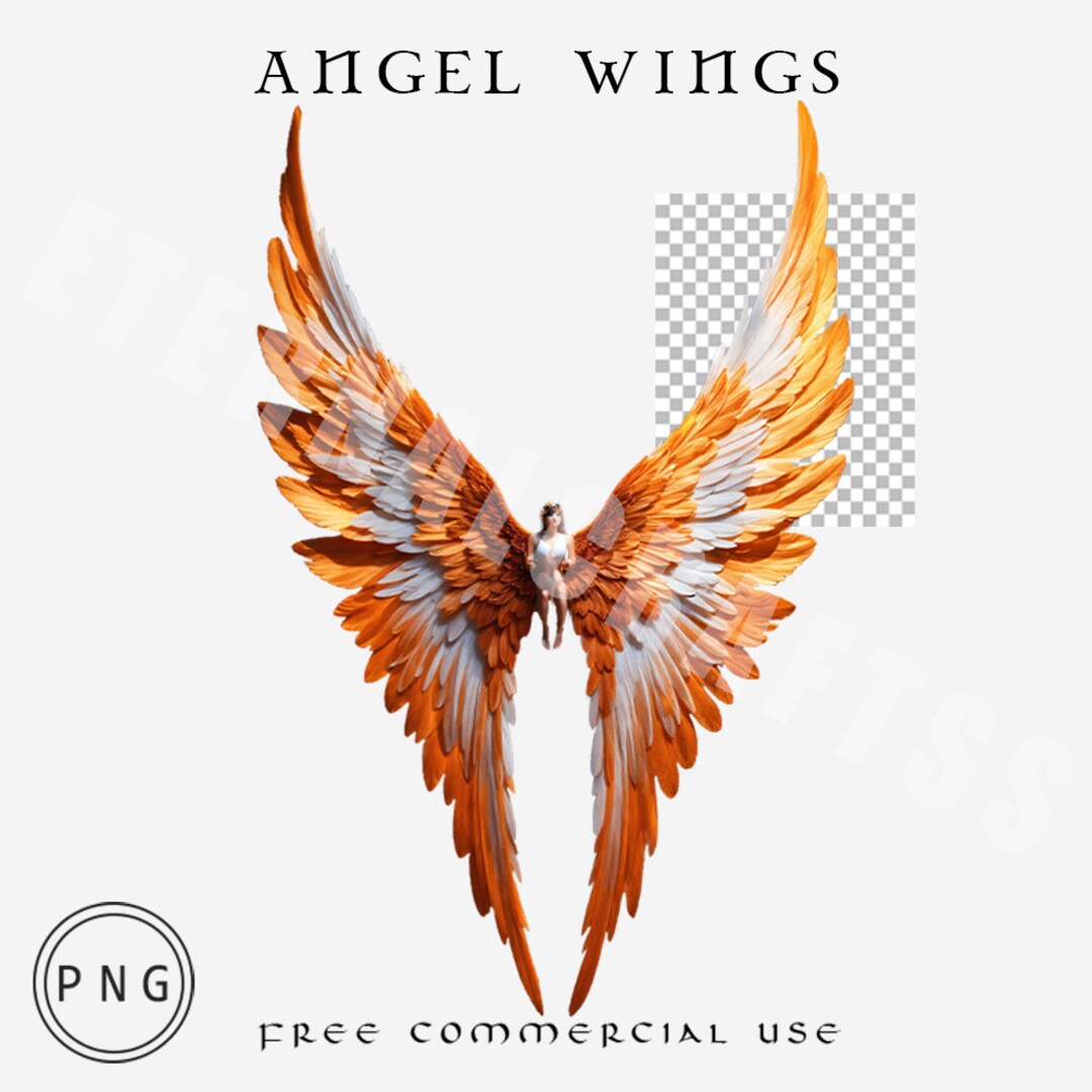 Orange Angel Wings Png, Watercolor Wings, Orange Wings Clipart, Image ...